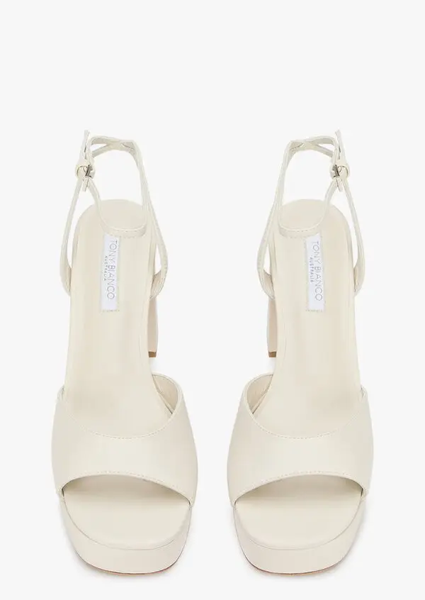 TONY BIANCO Freya Platform Block Heel Sandal - Dove Nappa