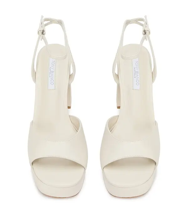 TONY BIANCO Freya Platform Block Heel Sandal - Dove Nappa