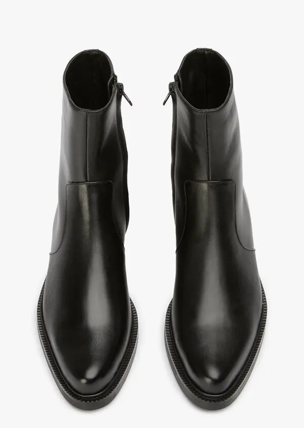 TONY BIANCO Black Leather Ankle Boots - Black Como