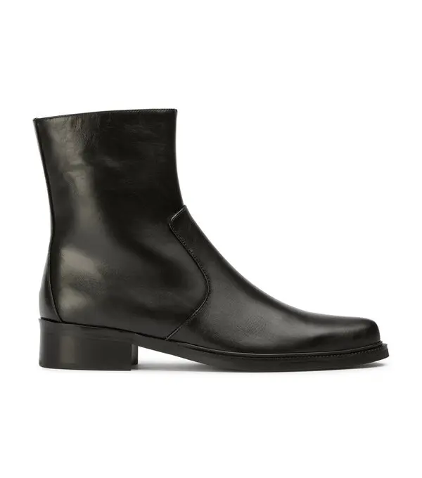TONY BIANCO Black Leather Ankle Boots - Black Como