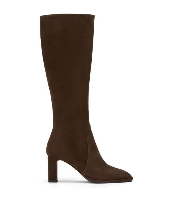 TONY BIANCO Knee-high Suede Boots With Block Heel - Espresso Suede