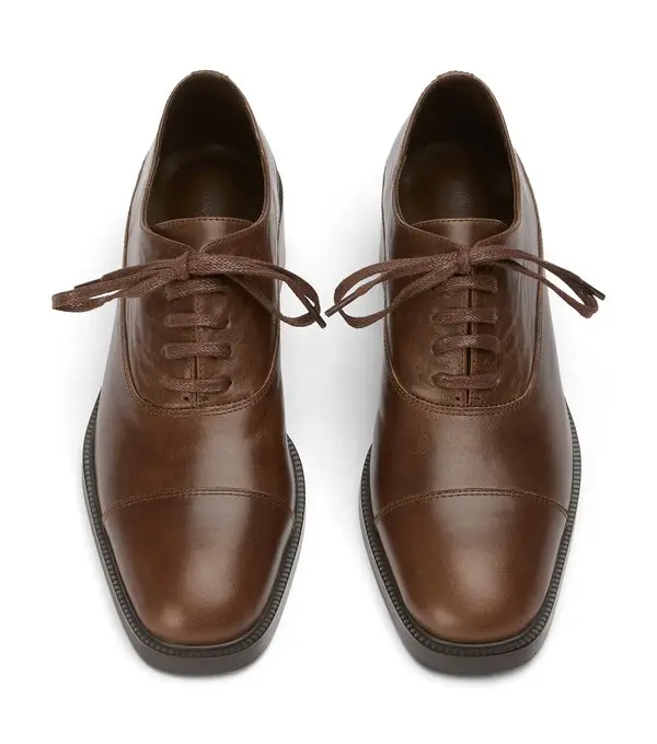 TONY BIANCO Jessica Lace Up Square Toe Low Heel Shoes - Choc Vintage