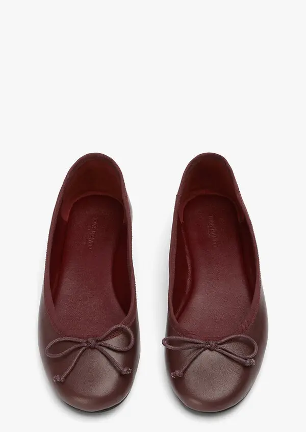 TONY BIANCO Ballet Flats With Bow Detailing - Vino Nappa