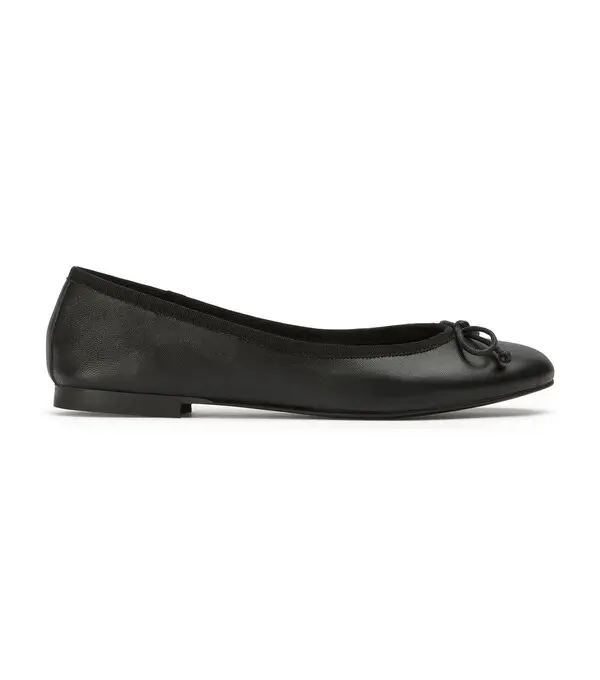 TONY BIANCO Comma Ballet Flats With Bow Detailing - Black Nappa