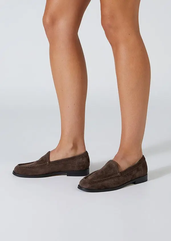 TONY BIANCO Zoe Suede Loafers - Espresso Suede