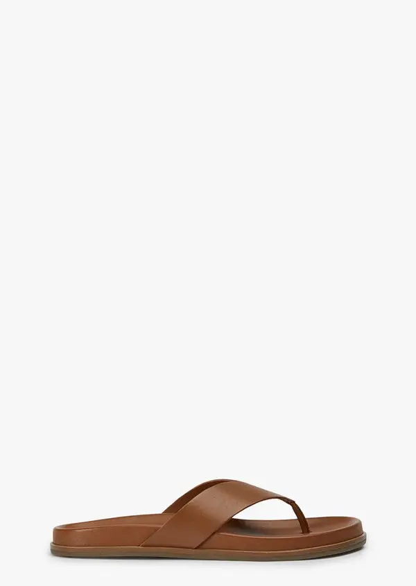 TONY BIANCO Loop Leather Thong Sandals - Tan