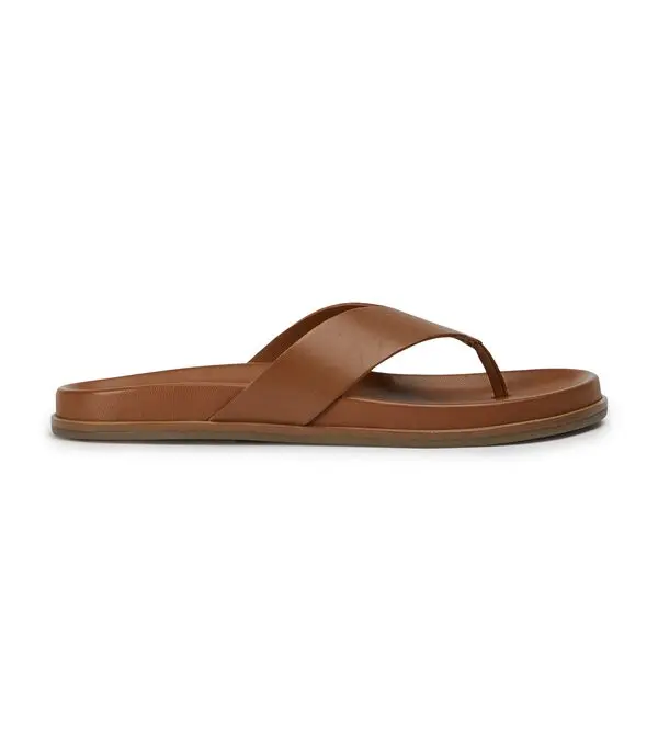 TONY BIANCO Loop Leather Thong Sandals - Tan