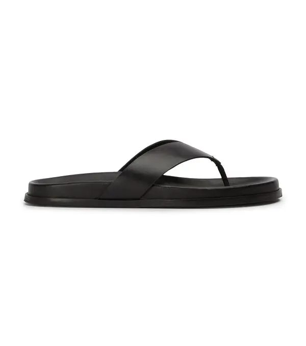 TONY BIANCO Loop Leather Thong Sandals - Black