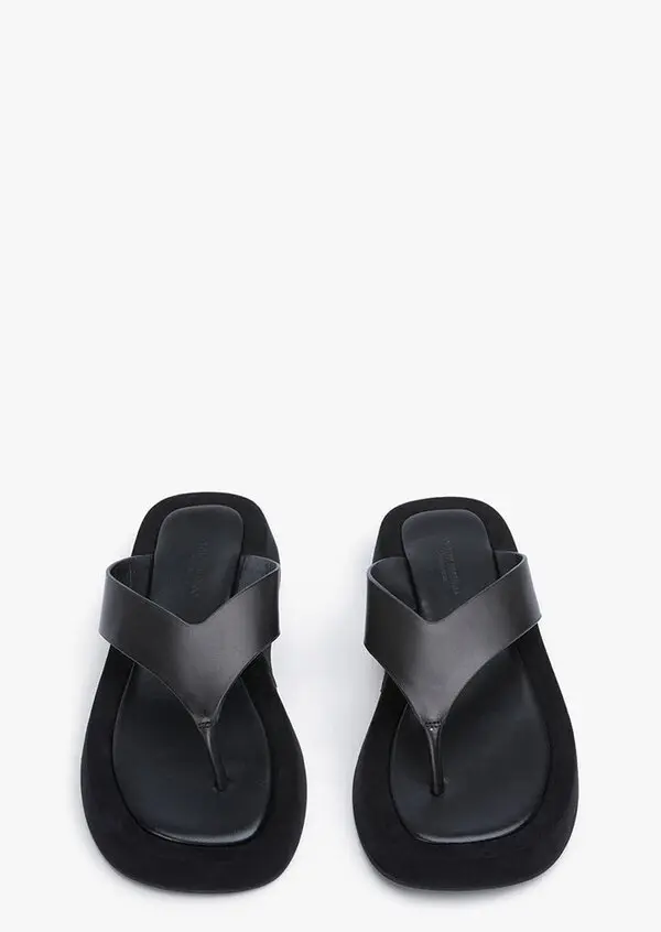 TONY BIANCO Ives Thong Sandals - Black Como