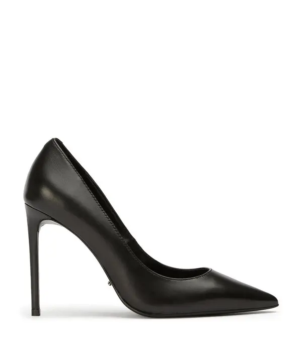 TONY BIANCO Anja Black Leather Stiletto Heel Pumps - Black Como