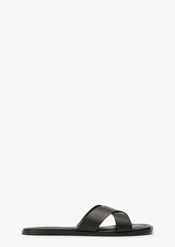 TONY BIANCO Maple Leather Crossover Strap Flat Sandals