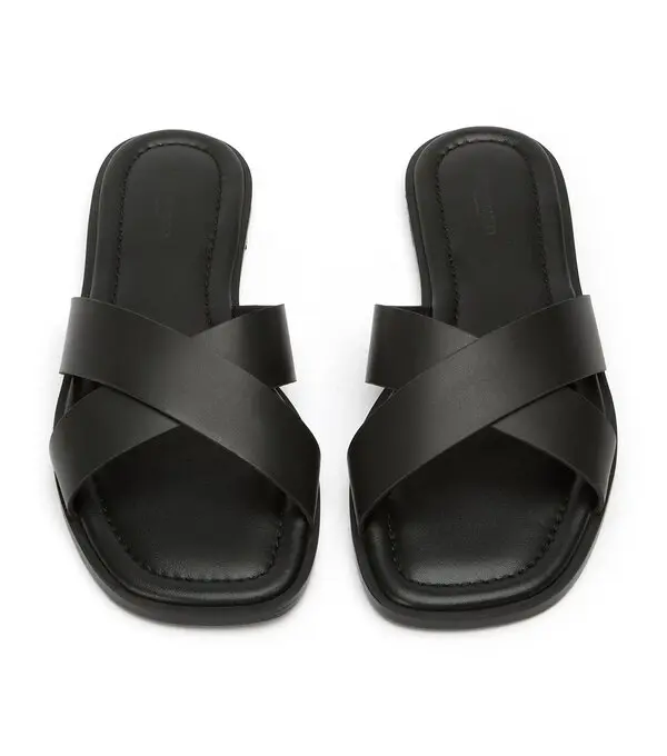 TONY BIANCO Maple Leather Crossover Strap Flat Sandals