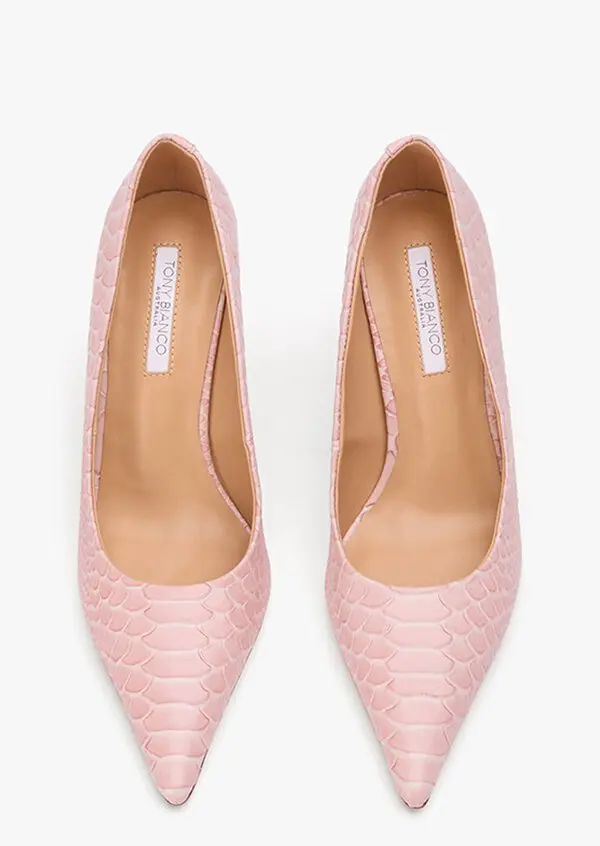 TONY BIANCO Niki Embossed Leather Stiletto Pumps