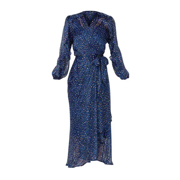 SACHA DRAKE Shona Midi Wrap Dress - Blue