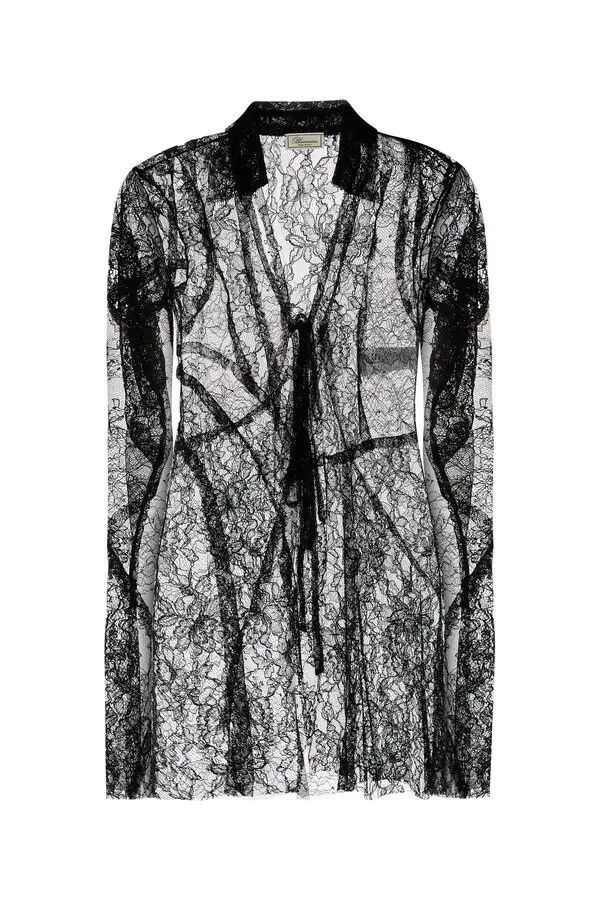 Blumarine Lace Front Tie Shirt