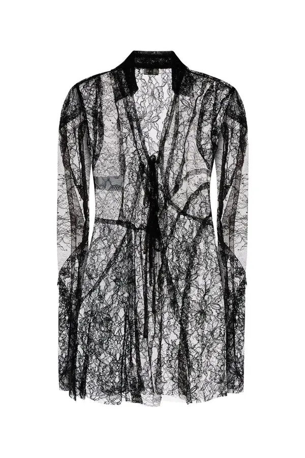 Blumarine Lace Front Tie Shirt