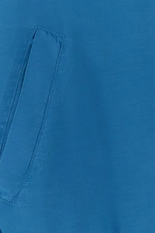 Versace Light Poplin Jacket With Tonal Embroidery - Blue