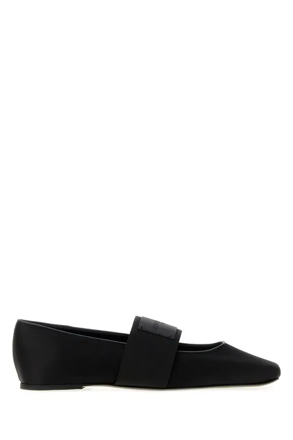Givenchy Satin Sliced Square Ballerinas - Black