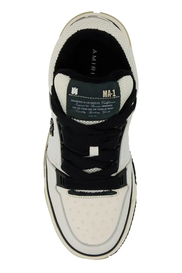 Amiri Two-tone Mesh And Leather Ma-1 Sneakers - White