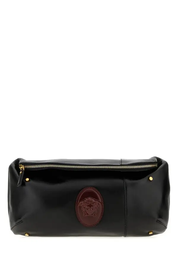 Versace Nappa Leather Medusa Belt Bag - Black