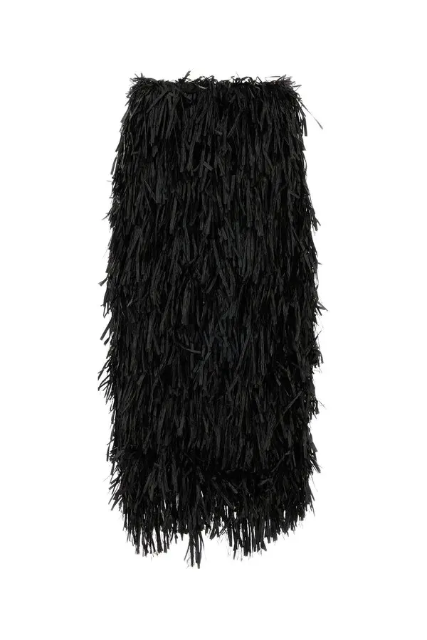 Co Embellished Nylon Blend Skirt With Fringe