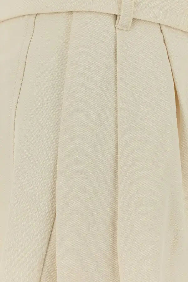 Co Ivory Jersey Pants With Detachable Belt