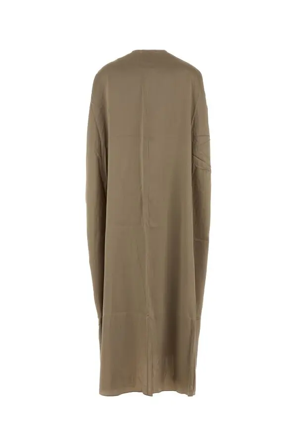 Co Cappuccino Silk Satin Dress With Peculiar Sleeves