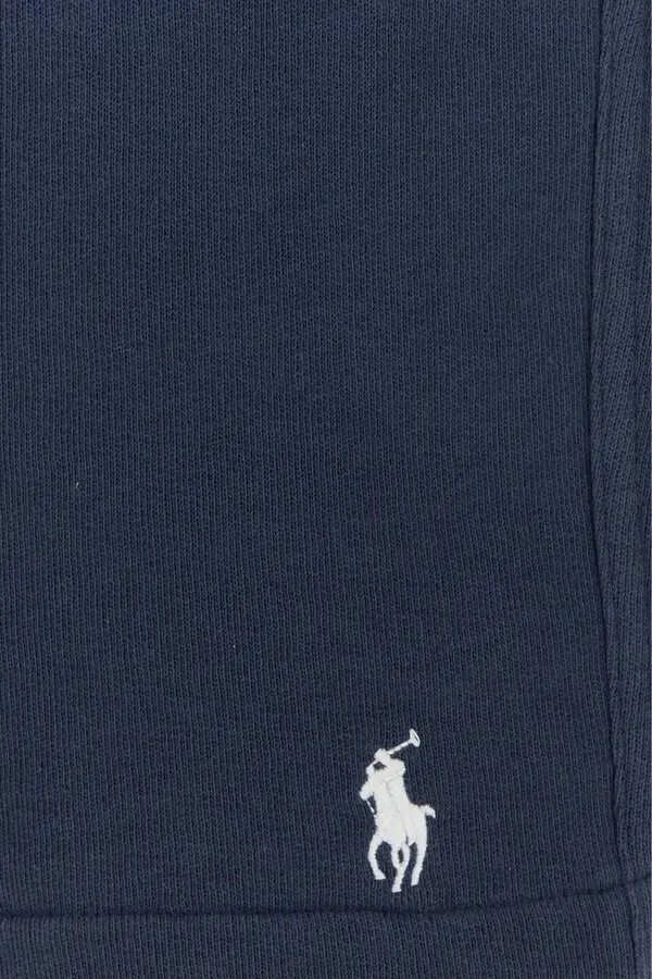 Polo Ralph Lauren Navy Cotton Blend Bermuda Shorts With Embroidered Logo