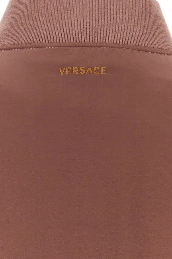 Versace Antiqued Silk Bomber Jacket - Pink