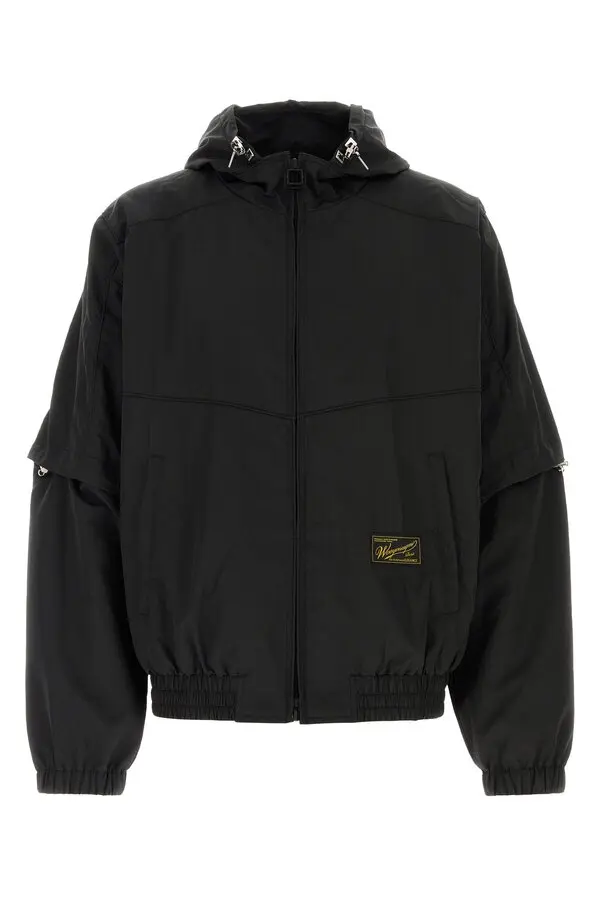 WOOYOUNGMI Nylon Hooded Windbreaker With Embroidered Logo