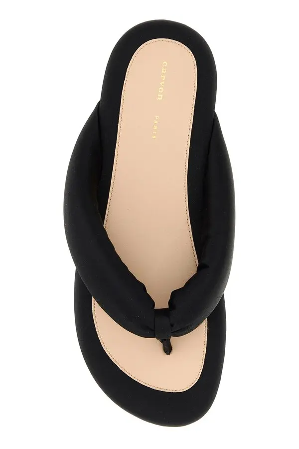 Carven Satin Thong Slippers
