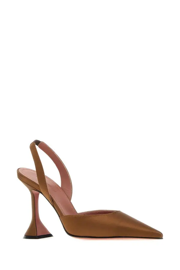 Amina Muaddi Satin Sling Pumps
