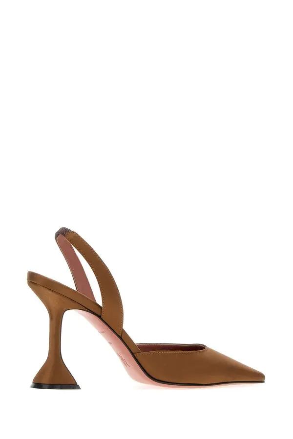 Amina Muaddi Satin Sling Pumps