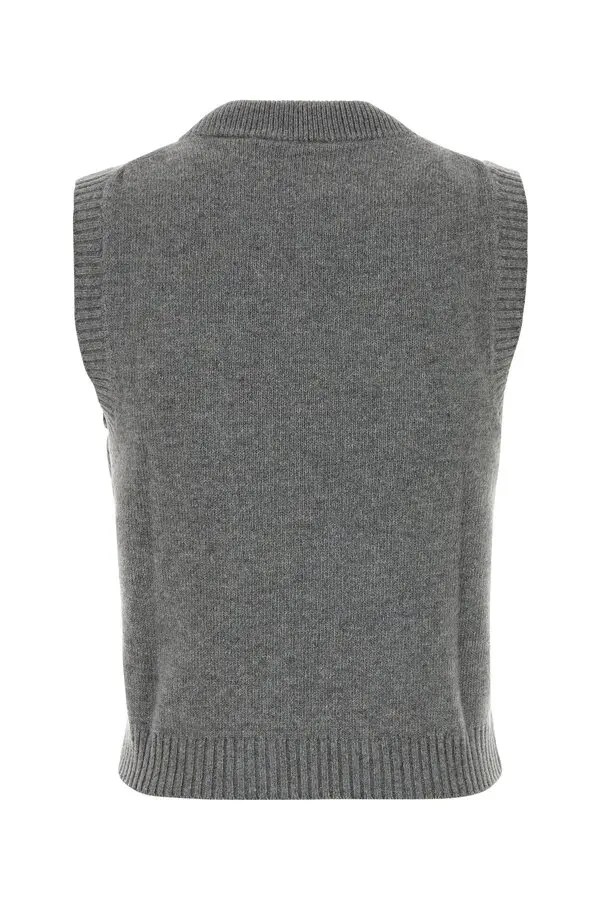 GANNI Embroidered Wool Blend Vest