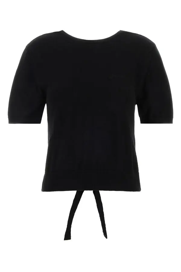 GANNI Cotton Top With Back Tie Detail