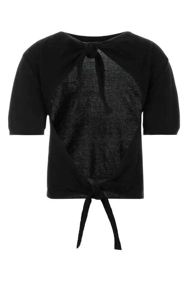 GANNI Cotton Top With Back Tie Detail