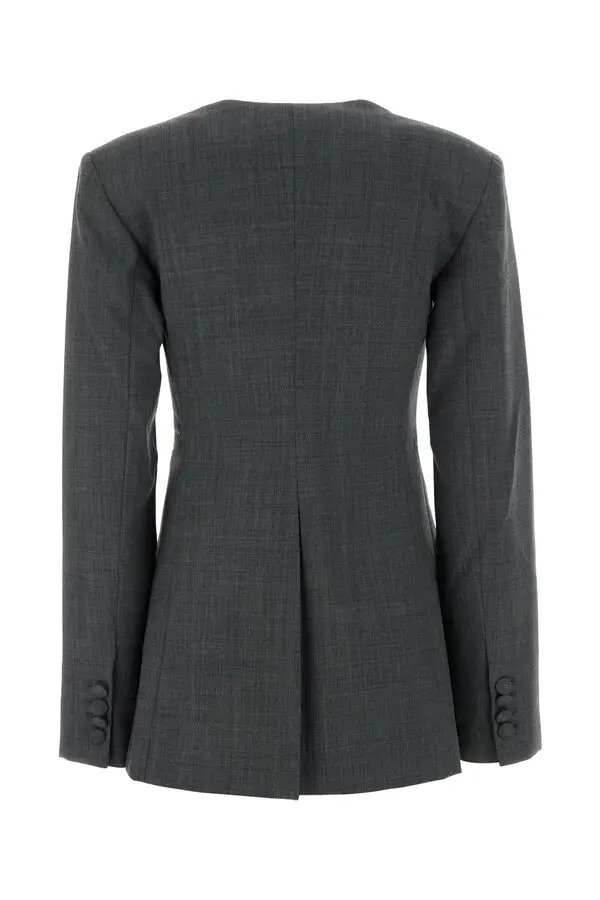 GANNI Wool Blend Twill Blazer