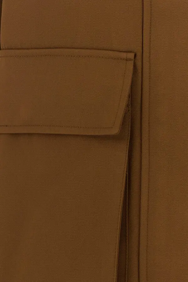 GANNI Biscuit Twill Jacket With Corduroy Collar