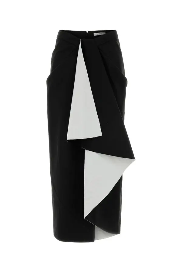 Givenchy Wool Blend Flounce Skirt - Black