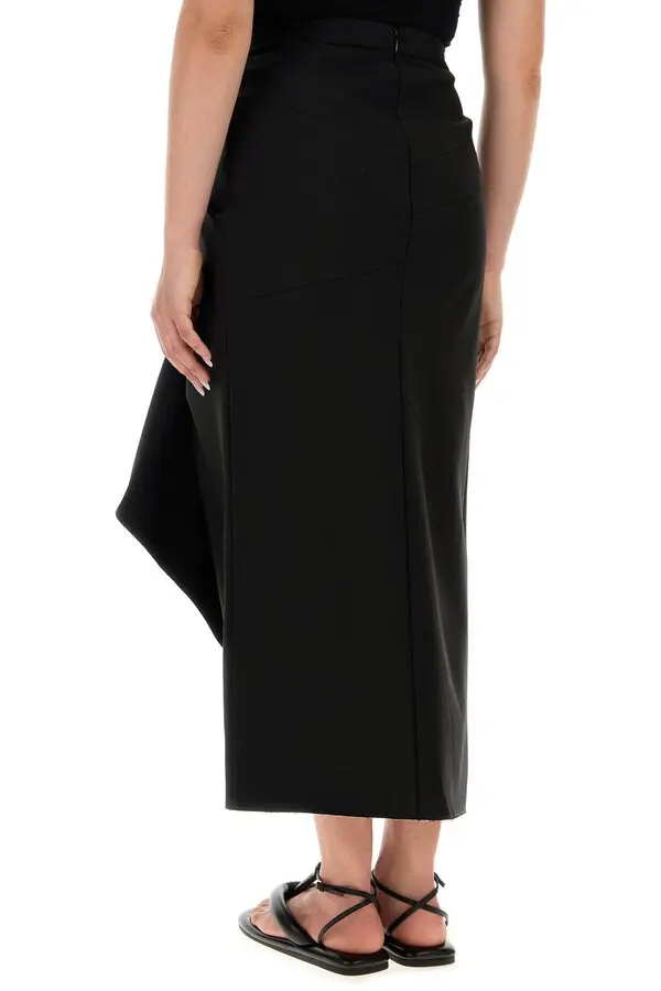 Givenchy Wool Blend Flounce Skirt - Black