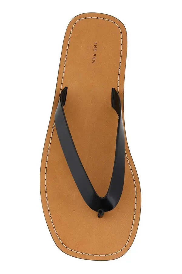 THE ROW Leather City Thong Slippers