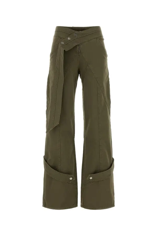 Blumarine Cotton Military Inspired Pants With Embroidered Logo