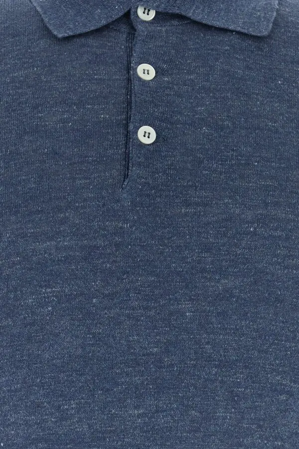 Brunello Cucinelli Melange Linen Blend Polo Shirt