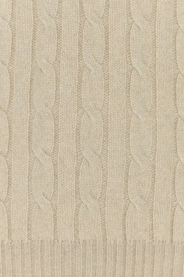 Polo Ralph Lauren Beige Cashmere Cable Knit Sweater