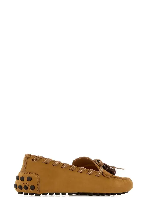 TOD'S Suede Loafers With Decorative Bow