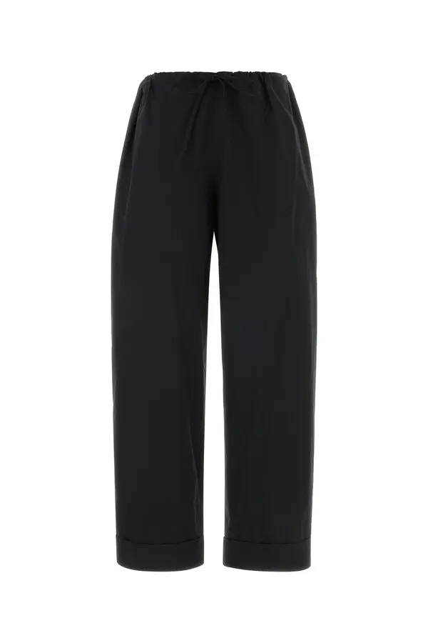 THE ROW Delano Wide-leg Poplin Pants - Black