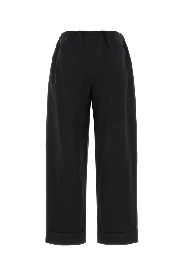 THE ROW Delano Wide-leg Poplin Pants - Black