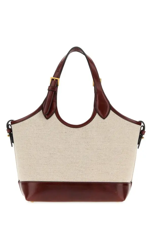 Versace Canvas And Leather Handbag