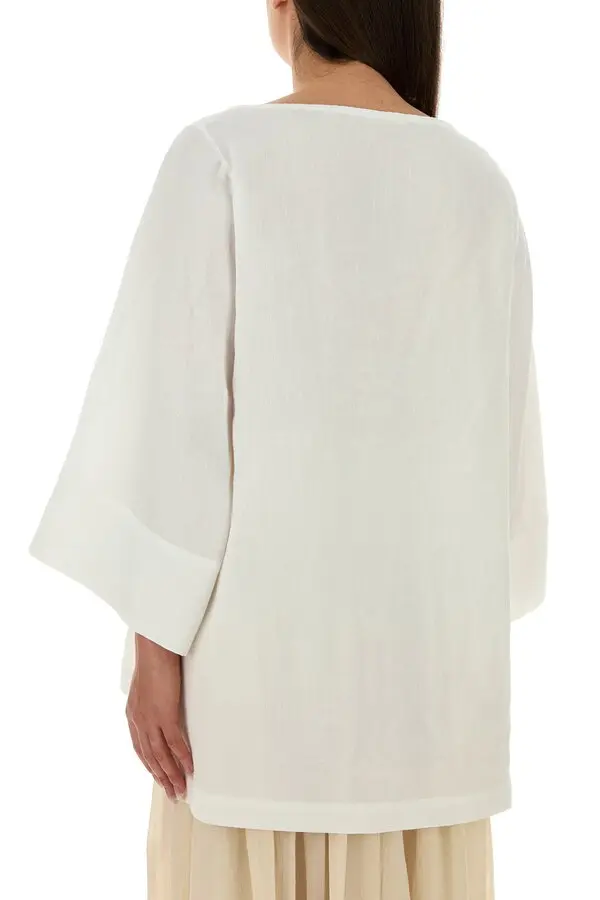 THE ROW Linen Junia Blouse - White