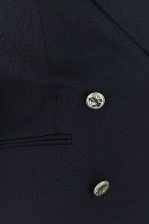 Alexander McQueen Navy Wool Blazer With Peculiar Lapels